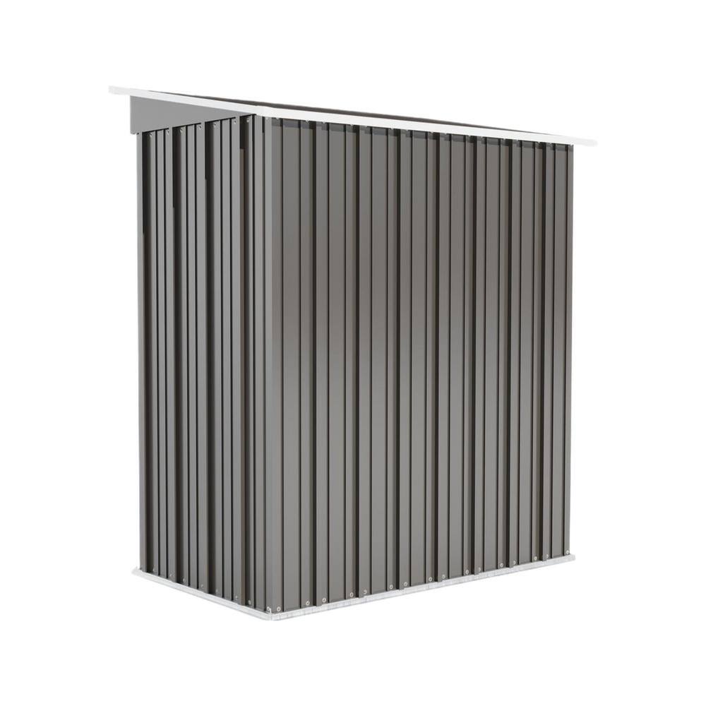 Clihome 5 ft. W x 3 ft. D Outdoor Metal Grey Storage Shed with Lockable ...