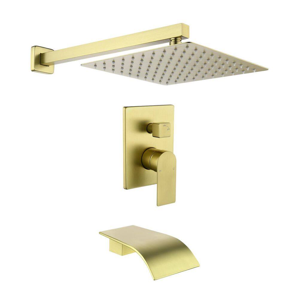 cobbe Single Handle 1-Spray Tub Shower Faucet Handheld Combo with Valve ...