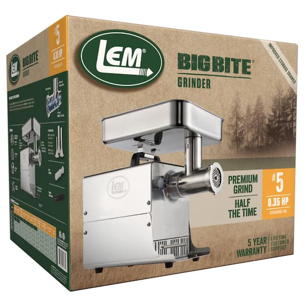 LEM BigBite #8 0.5 HP Stainless Steel Electric Meat Grinder 17791 - The ...