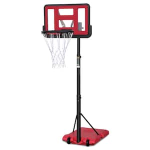 Outdoor 4.8 ft. to 7.7 ft. Basketball Hoop 44 in. Backboard Portable ...