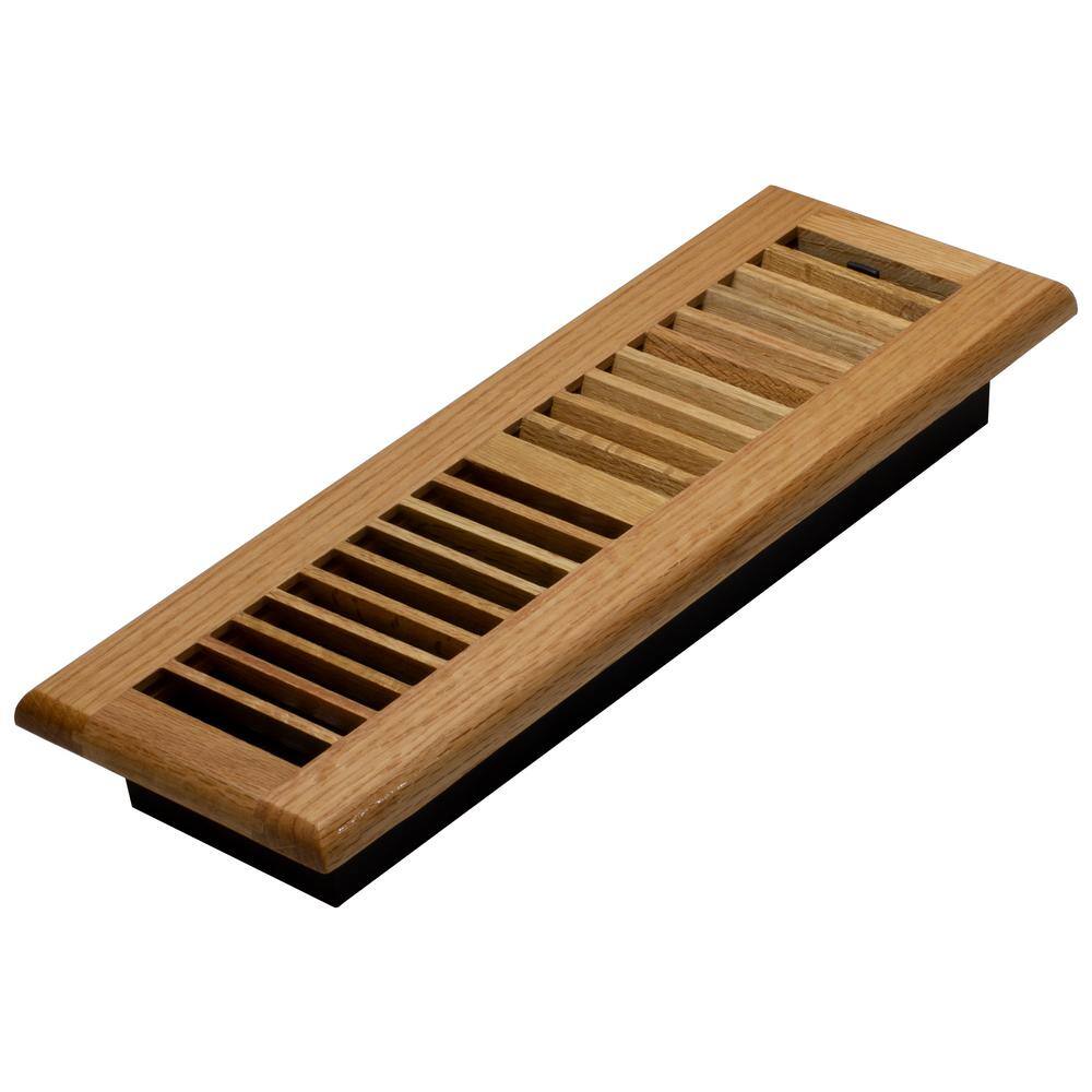 Decor Grates 4 in. x 14 in. Floor Register, Natural Red Oak WL414-N