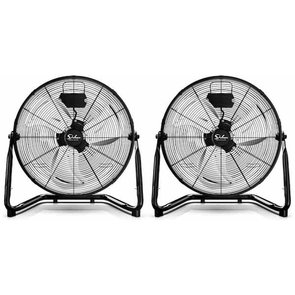 MELEZOOM 12 in. 3-Speed High Velocity Heavy Duty Metal Industrial Floor ...
