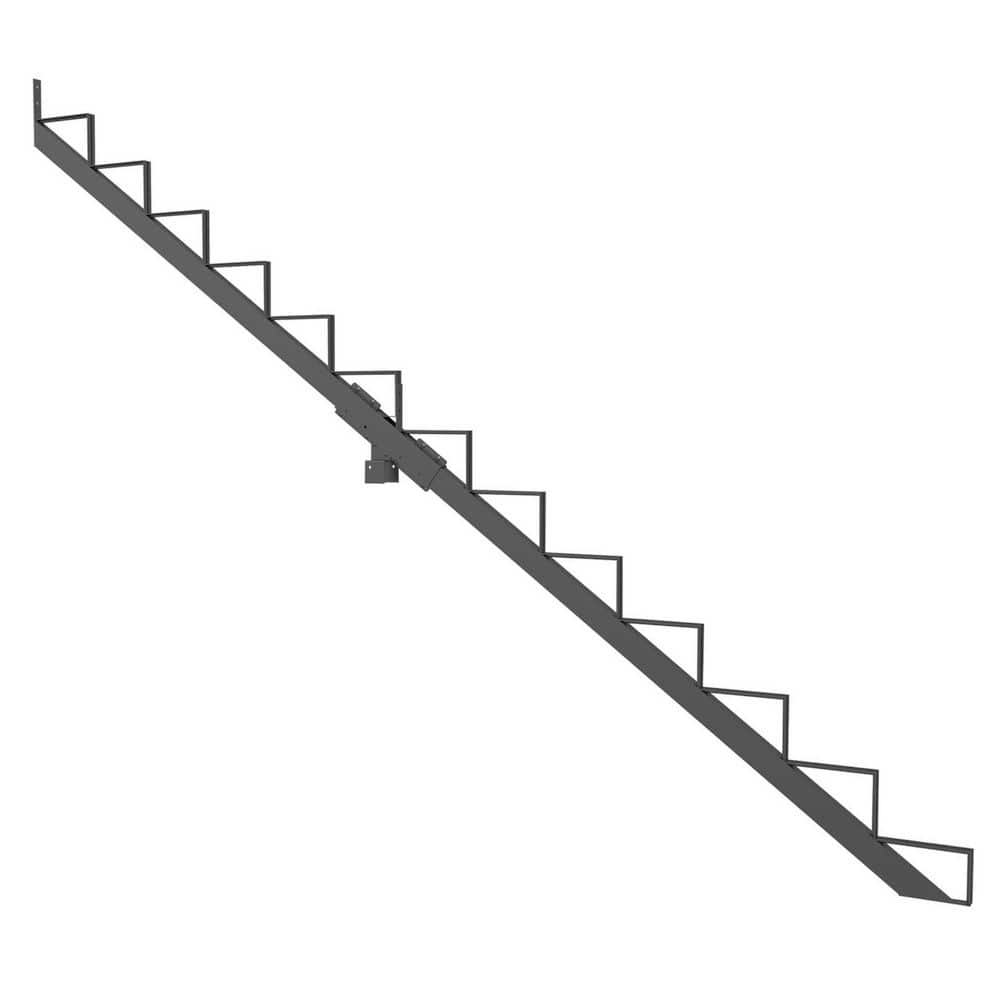 Pylex 7-1/2 in. x 10-1/4 in.-13-Steps Steel Stair Stringer Black ...