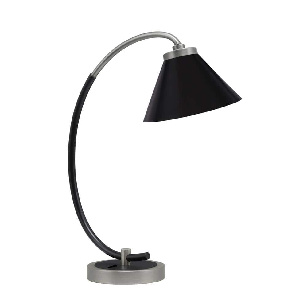 Delgado 18.25 in. Graphite and Matte Black Piano Desk Lamp with Black ...