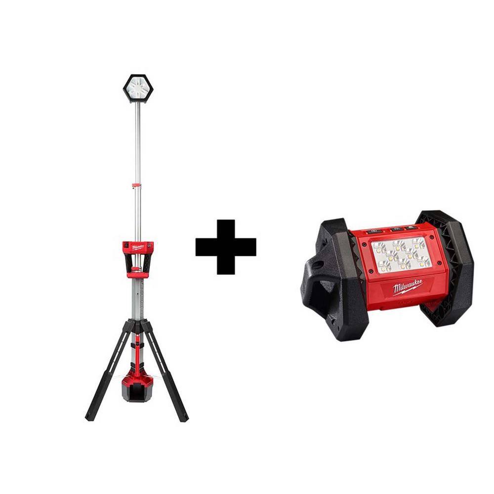 Milwaukee M18 18-Volt Lithium-Ion Cordless Rocket Dual Power Tower ...