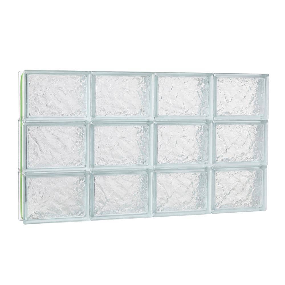 TAFCO WINDOWS 31 in. x 17.25 in. x 3.125 in. Ice Pattern Solid Glass ...
