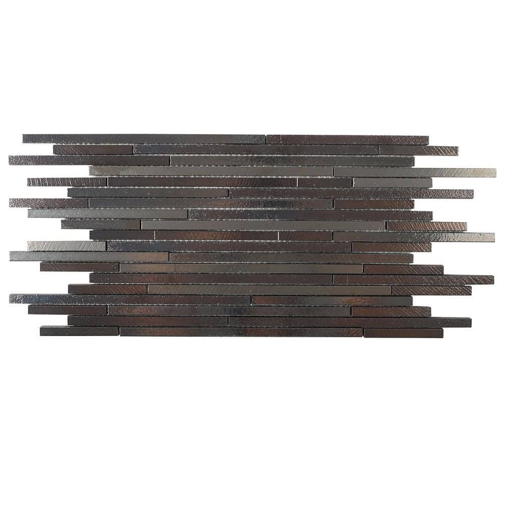 Ivy Hill Tile Deco Lava Iron 4 in. x 0.49 in. Metallic Lava Stone Floor ...