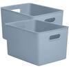 SUPERIO 23 Qt. Plastic Storage Bin, Set of 2, Stone Blue ONL918-2 - The ...