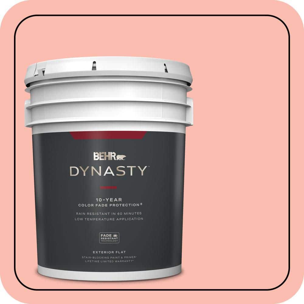 BEHR DYNASTY 5 gal. #190C-3 Sweet Nectar Flat Exterior Stain-Blocking ...