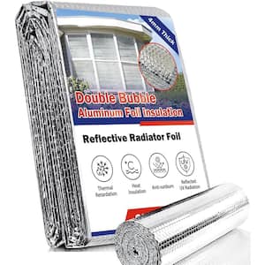 Double Reflective Insulation Foam 48 x 10 ft. Radiant Barrier Aluminum Foil Bubble Insulation ...