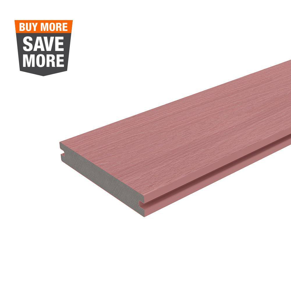 NewTechWood 1 in. x 6 in. x 8 ft. Seoul Pink Solid with Groove ...