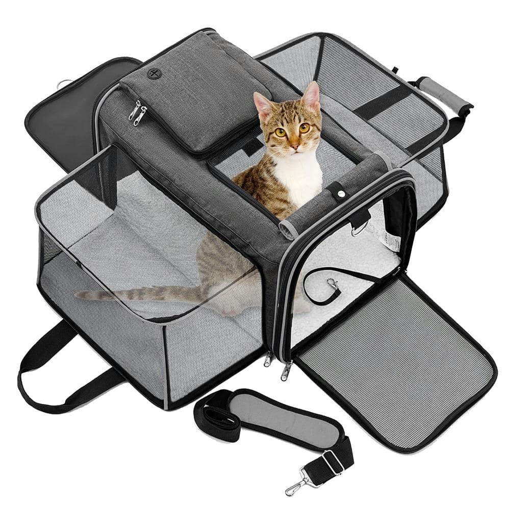 PetsN'all Pet Carrier, Cat Carrier, Airline Approved 2 Sides Expandable ...