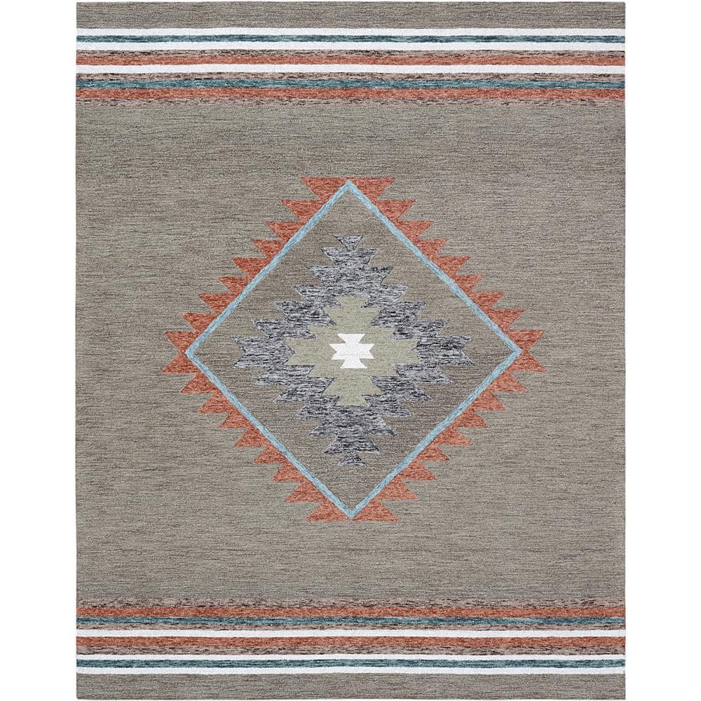 CREATIVE RUGS DECOR LLC D1709 Brown 7 ft. 6 in. x 9 ft. 6 in. Hand ...
