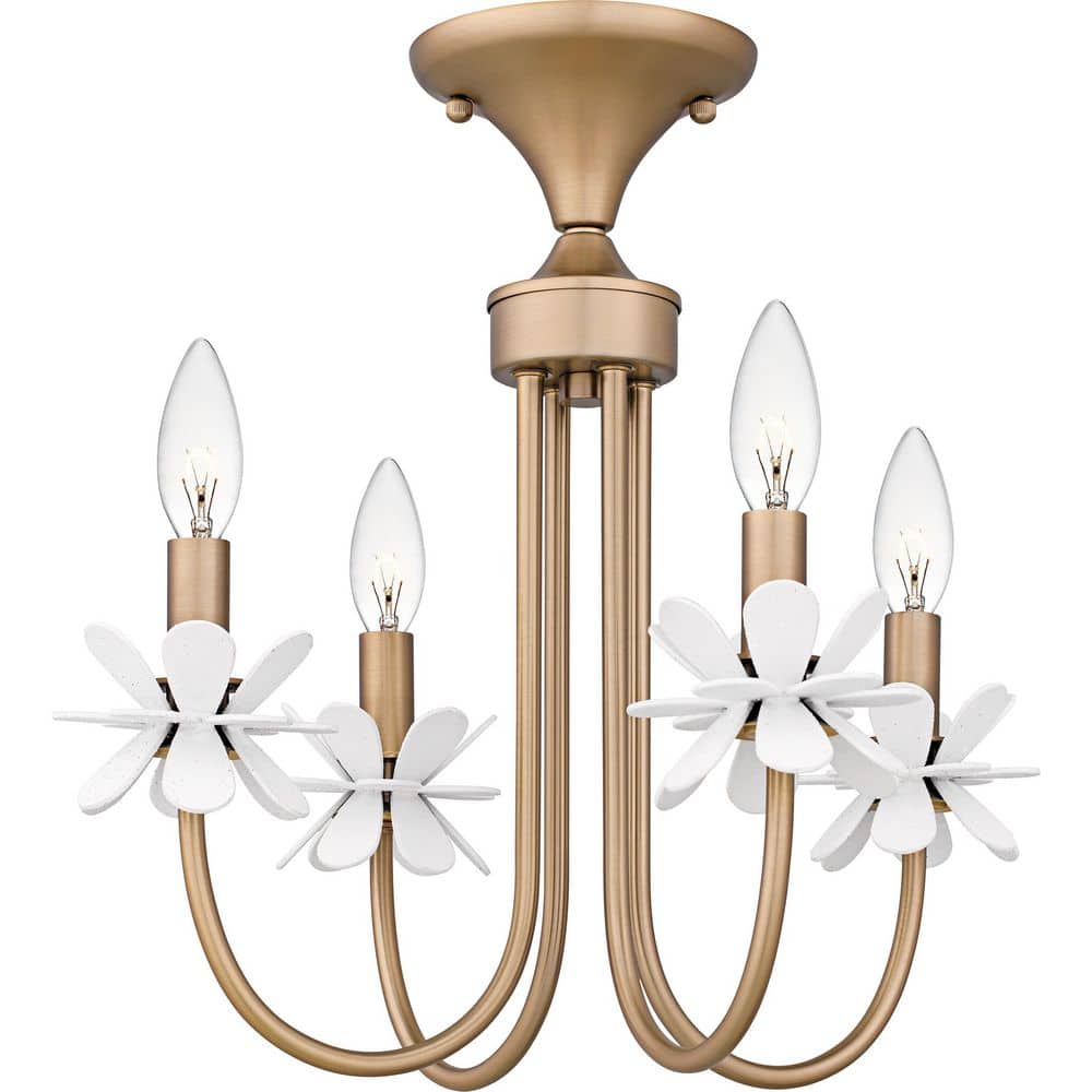 Quoizel Remy 16 in. 4-Light Bronze Gold Semi-Flush Mount REY1716BGD ...
