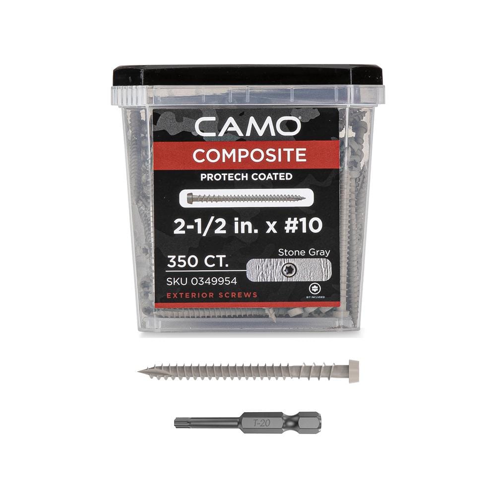 CAMO #10 2-1/2 in. Stone Gray Star Drive Trim-Head Composite Deck Screw ...