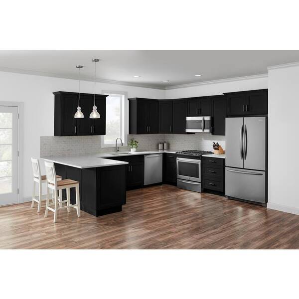 Black kitchen cabinets home depot store