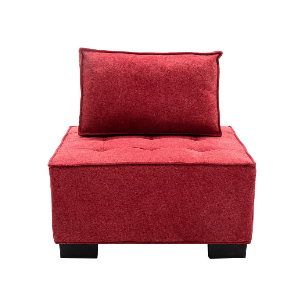 wetiny Rose Red Armless Accent Chair W070741088 - The Home Depot