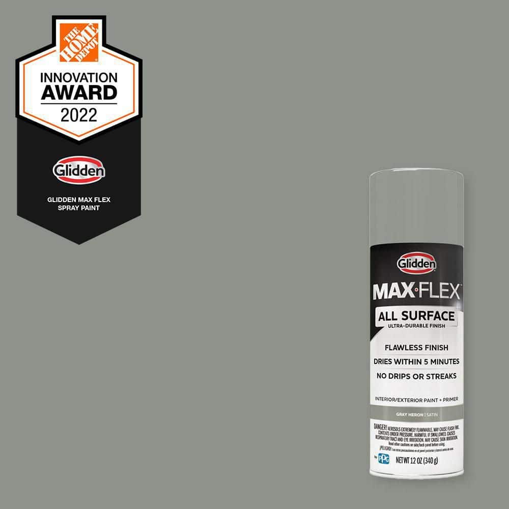 GLIDDEN MAX FLEX 12 oz. Satin Gray Heron Interior/Exterior All Surface ...