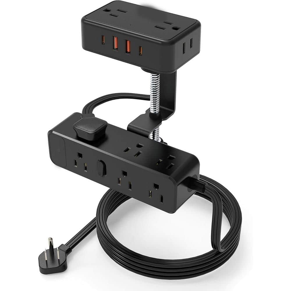 Yichuhaoxi Dual Layer Desk Clamp Power Strip, Desktop Edge Mount ...