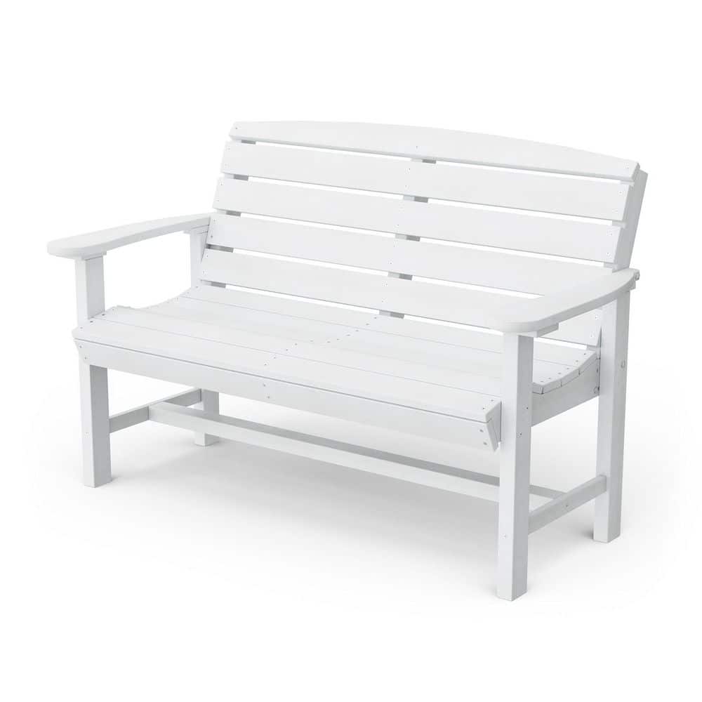 Wildridge Classic White HDPE Plastic Outdoor Bench LCC-226-BW - The ...
