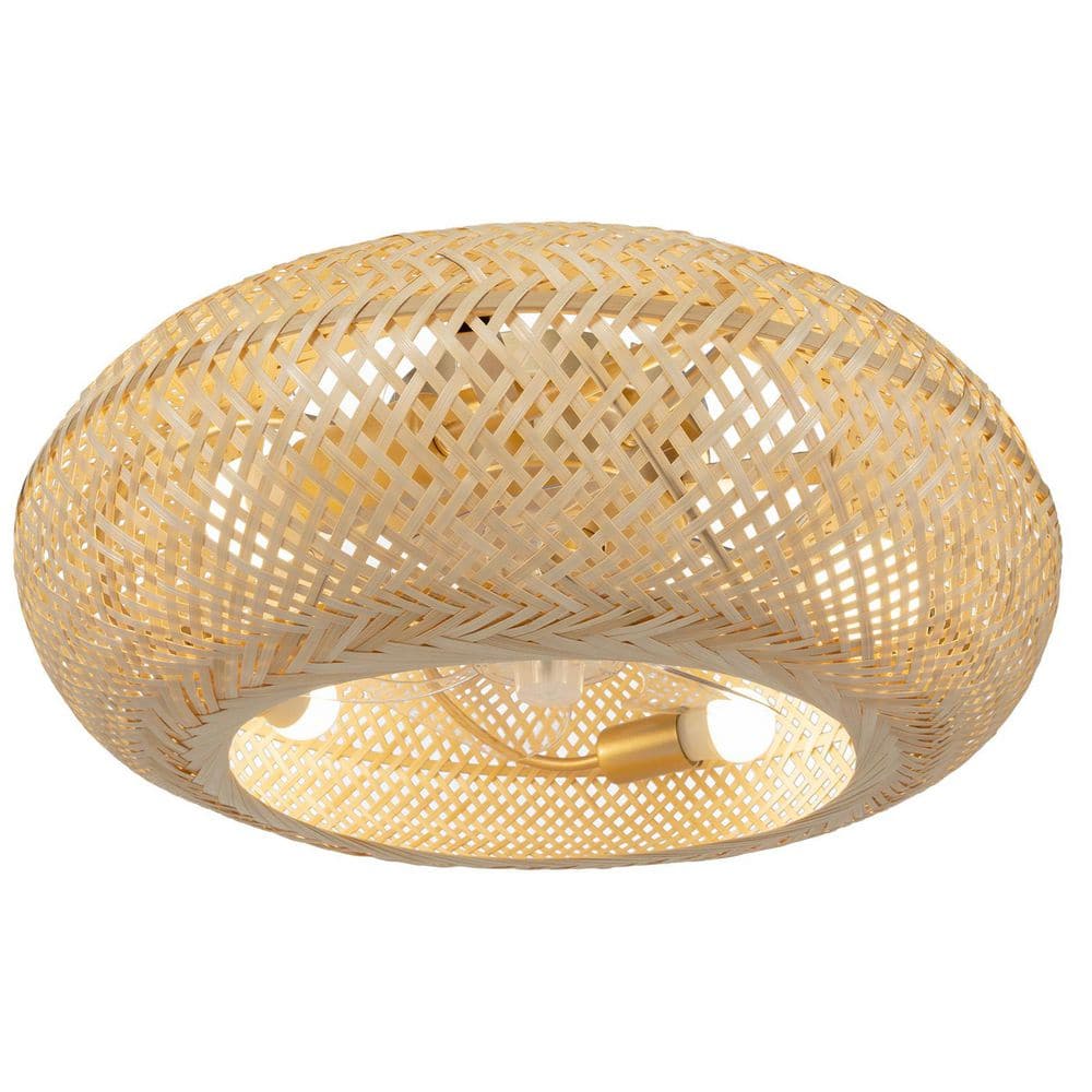 OUKANING 20 in. Indoor Gold Farmhouse Low Profile 6-Speed Reversible ...