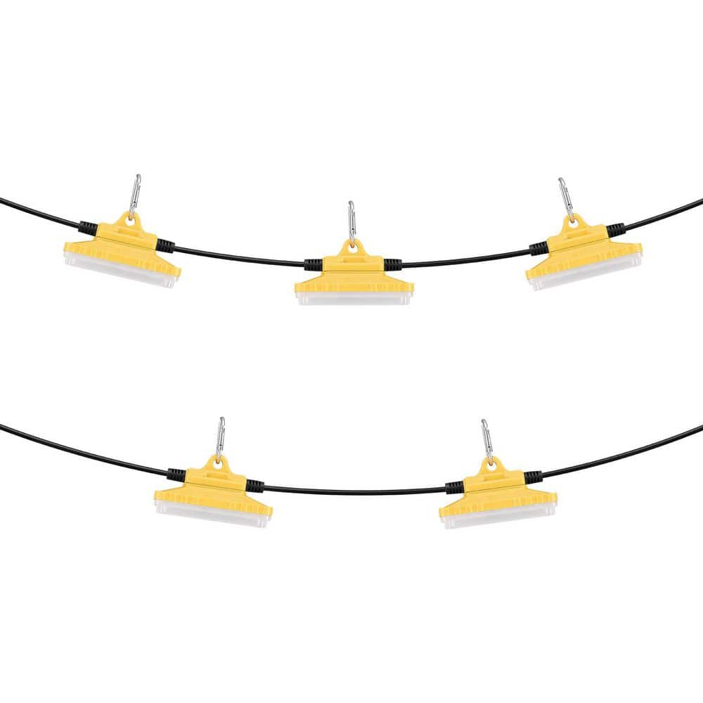 SVOPES 50 FT. Construction String Lights, 75 W 7500LM, 5PC Work Light, 5000-5500 K, IP65 ...