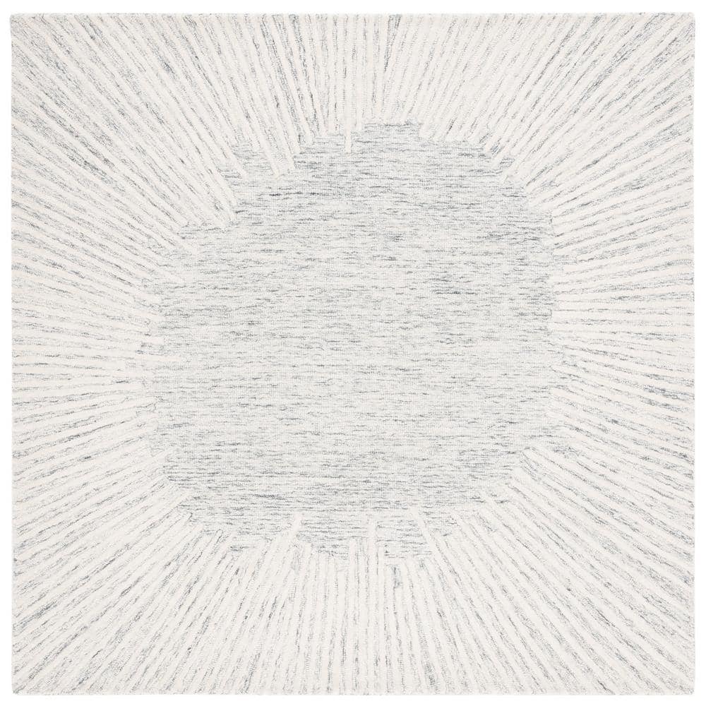 SAFAVIEH Abstract Gray/Ivory 6 ft. x 6 ft. Marle Eclectic Square Area ...