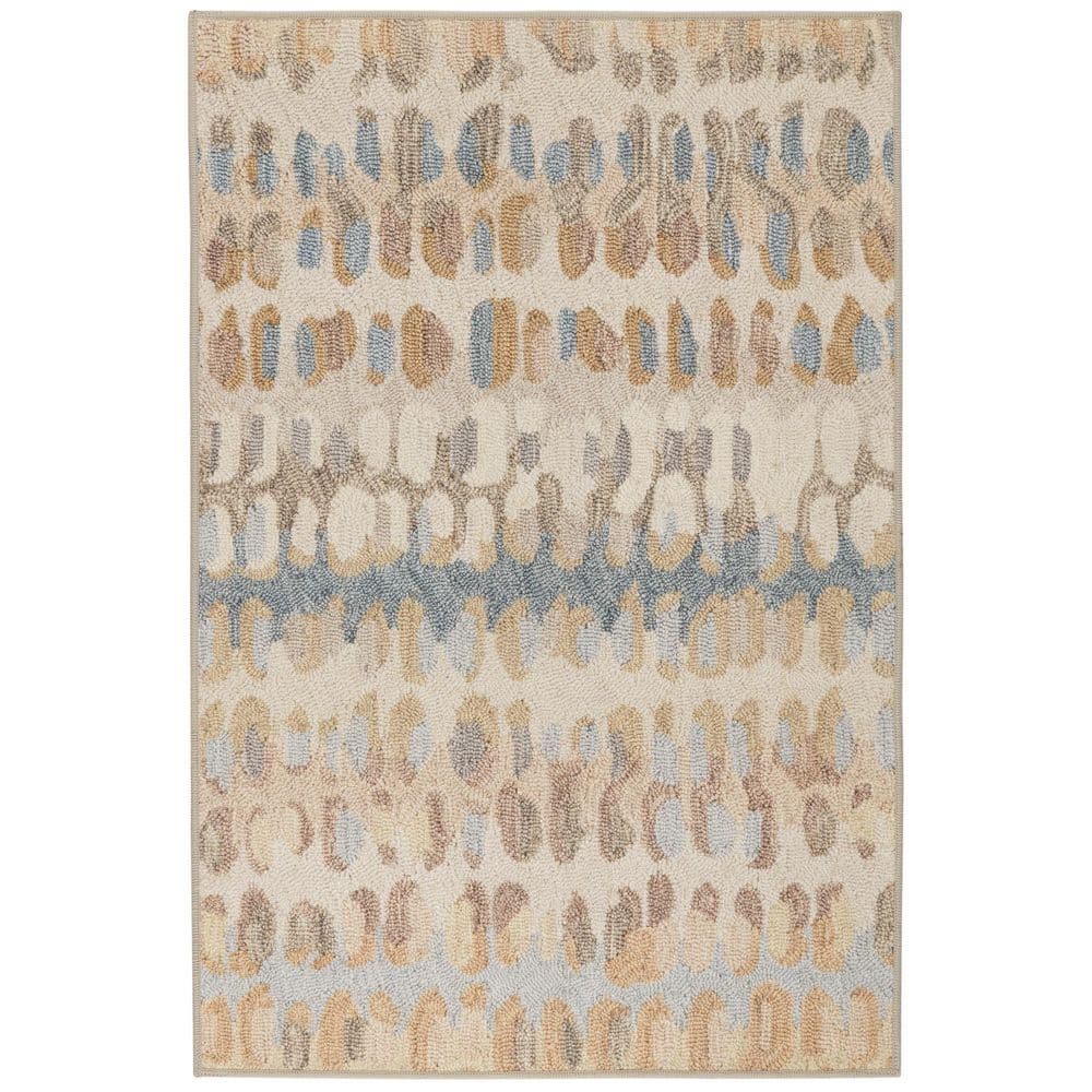 DASH & ALBERT Paint Chip Machine Washable Natural 8 ft. x 10 ft. Indoor ...