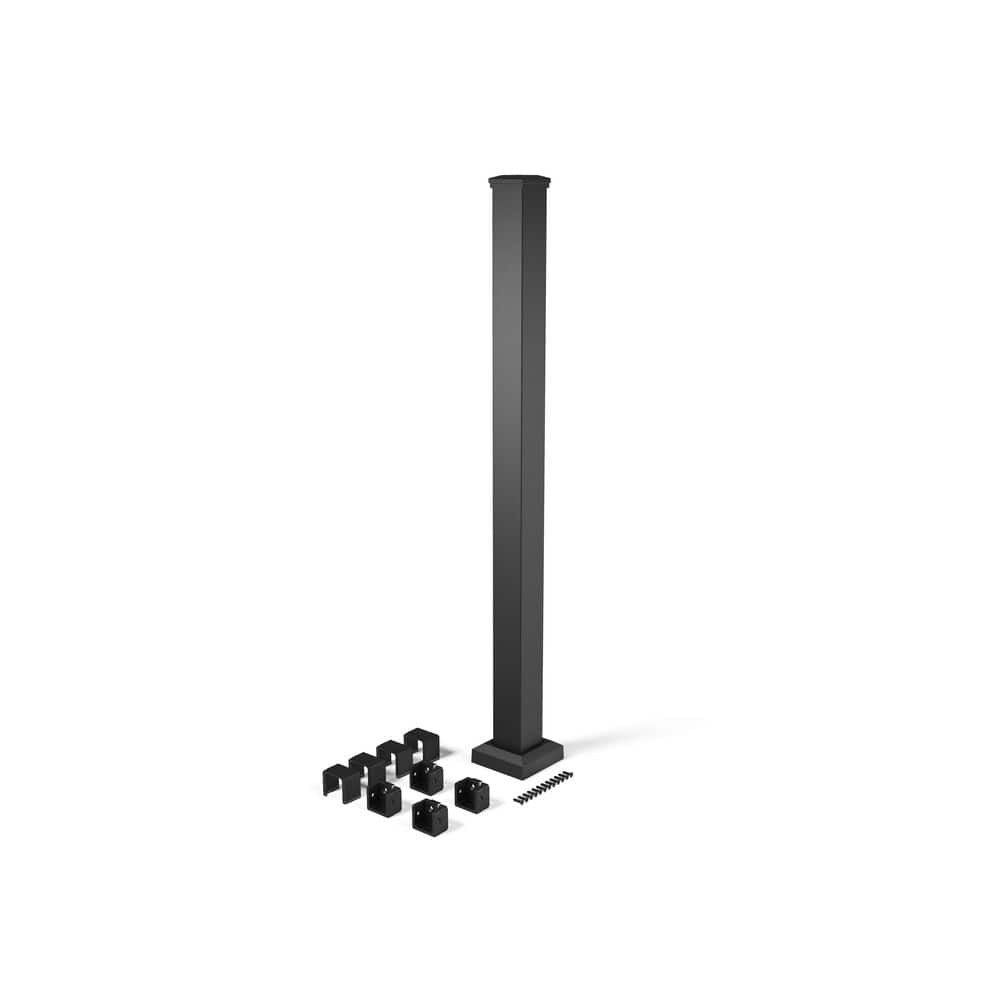 FORTRESS Al13 Home Rail 45.5 in. H x 3 in. W Aluminum Black Sand Blank ...