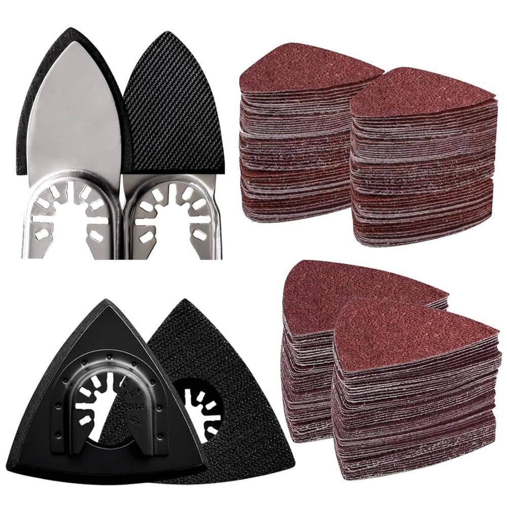 104Pcs Carbon Steel Oscillating Tool Sanding Pads Kit with Triangle and ...