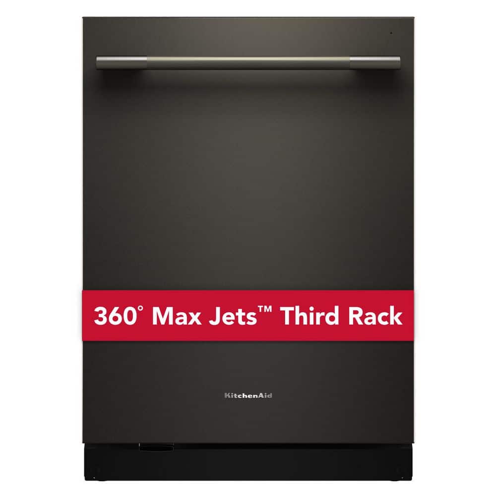 KitchenAid 24 in. Top Control Built-In Tall Tub Dishwasher in Black Ore ...