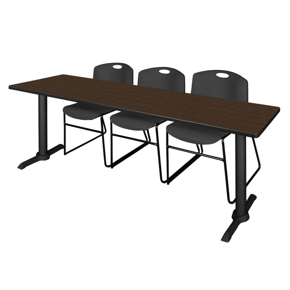Regency Cain 84 in x 24 in. Neo Walnut T-Base Training Seminar Table ...
