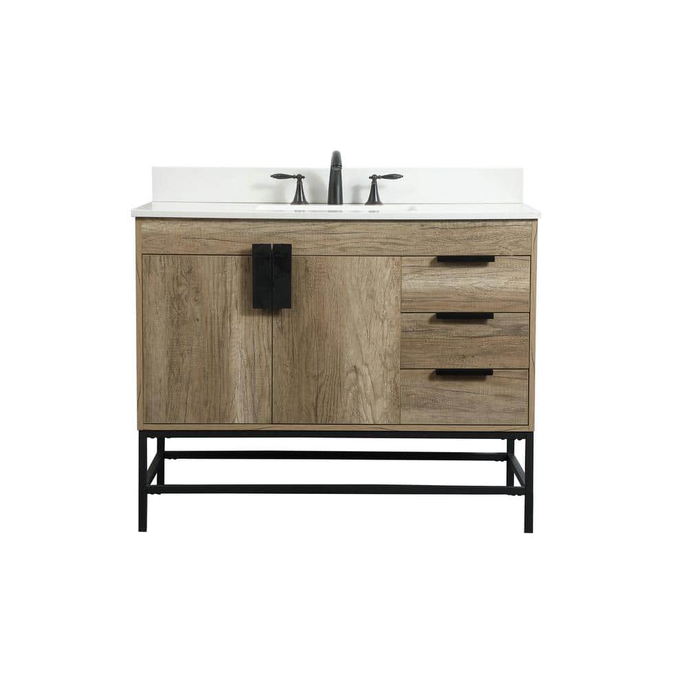 Timeless Home 42 in. W x 22 in. D x 33.5 in. H Bath Vanity in Natural ...