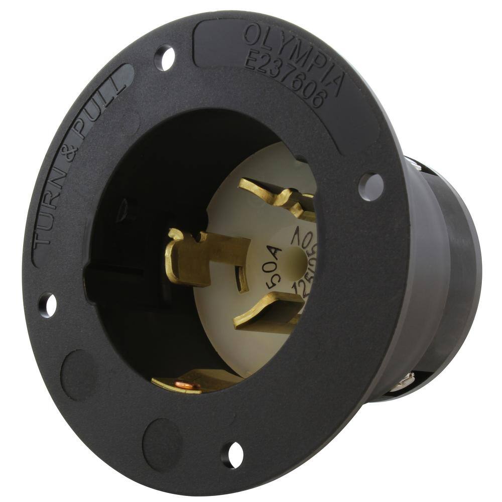 AC WORKS 50 Amp 125-Volt/250-Volt Power Input Inlet Assembly CS6375-D ...