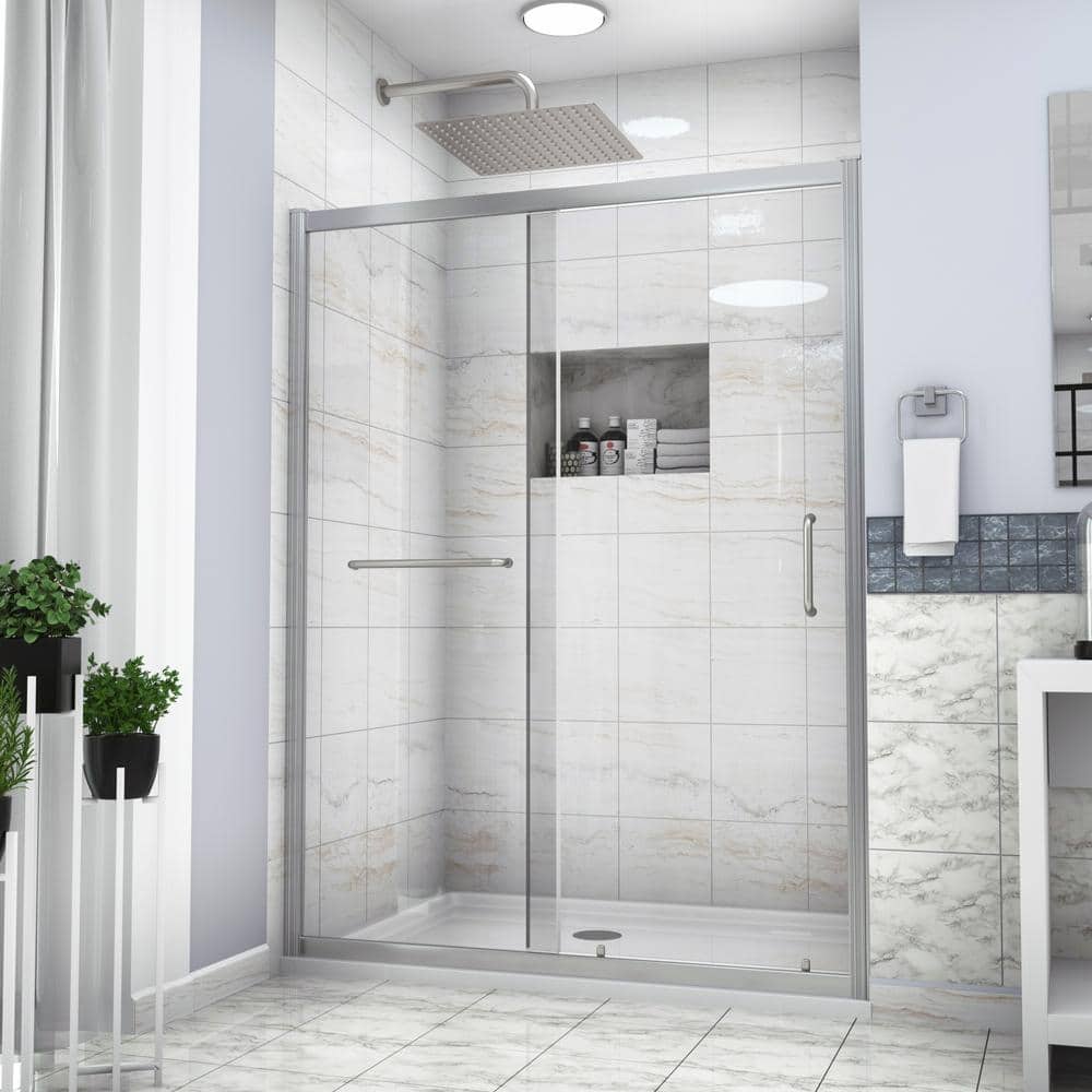 ANGELES HOME 48 in. W x 72 in. H Sliding Frame Shower Door Bypass ...