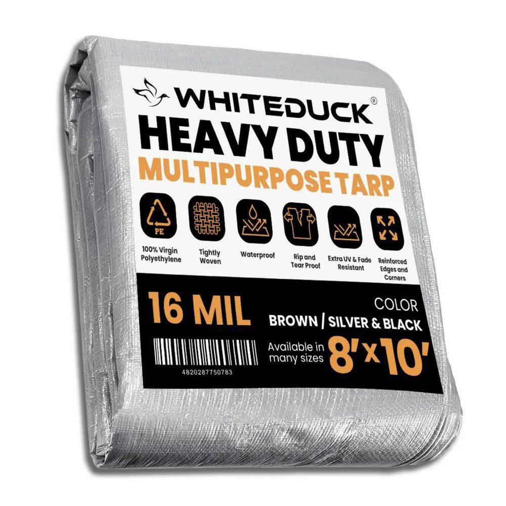 Reviews for WHITEDUCK 8 oz. Poly Tarpaulin 8 x 10 Silver and Black | Pg ...