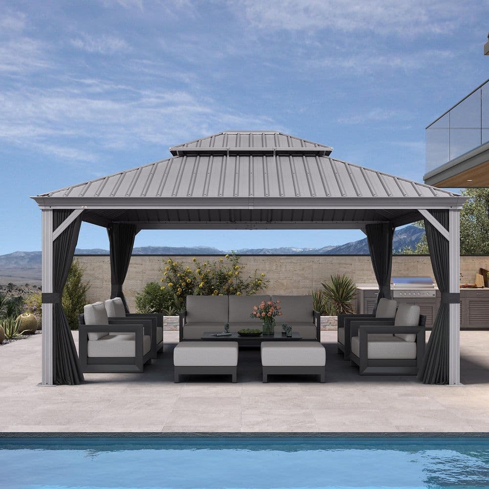 Reviews for PURPLE LEAF 13 ft. x 17 ft. Luxury Patio Outdoor Gazebo for ...