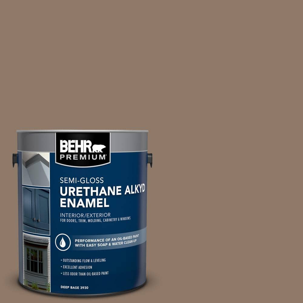 BEHR PREMIUM 1 gal. #PPU5-05 Coconut Shell Urethane Alkyd Semi-Gloss ...