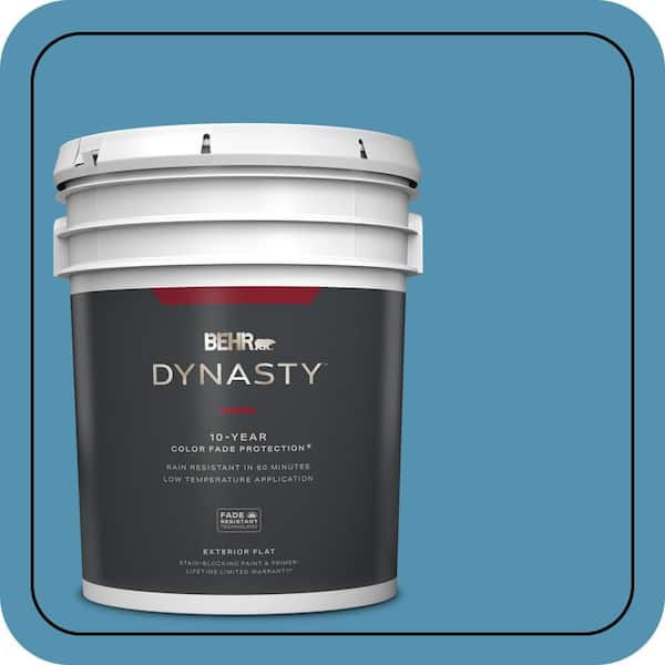 BEHR DYNASTY 5 gal. #M490-5 Jet Ski Flat Exterior Stain-Blocking Paint ...