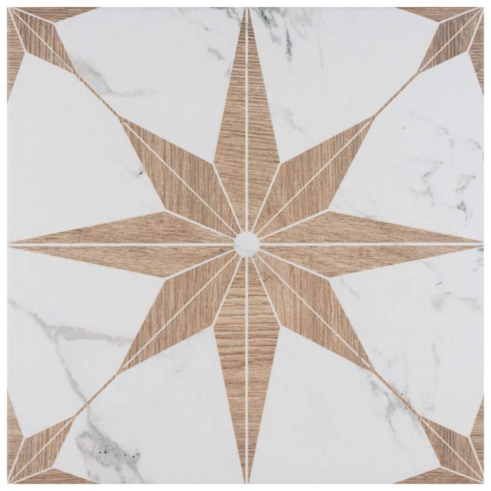 Merola Tile Llama Stella Loire Noce 9-3/4 in. x 9-3/4 in. Porcelain ...