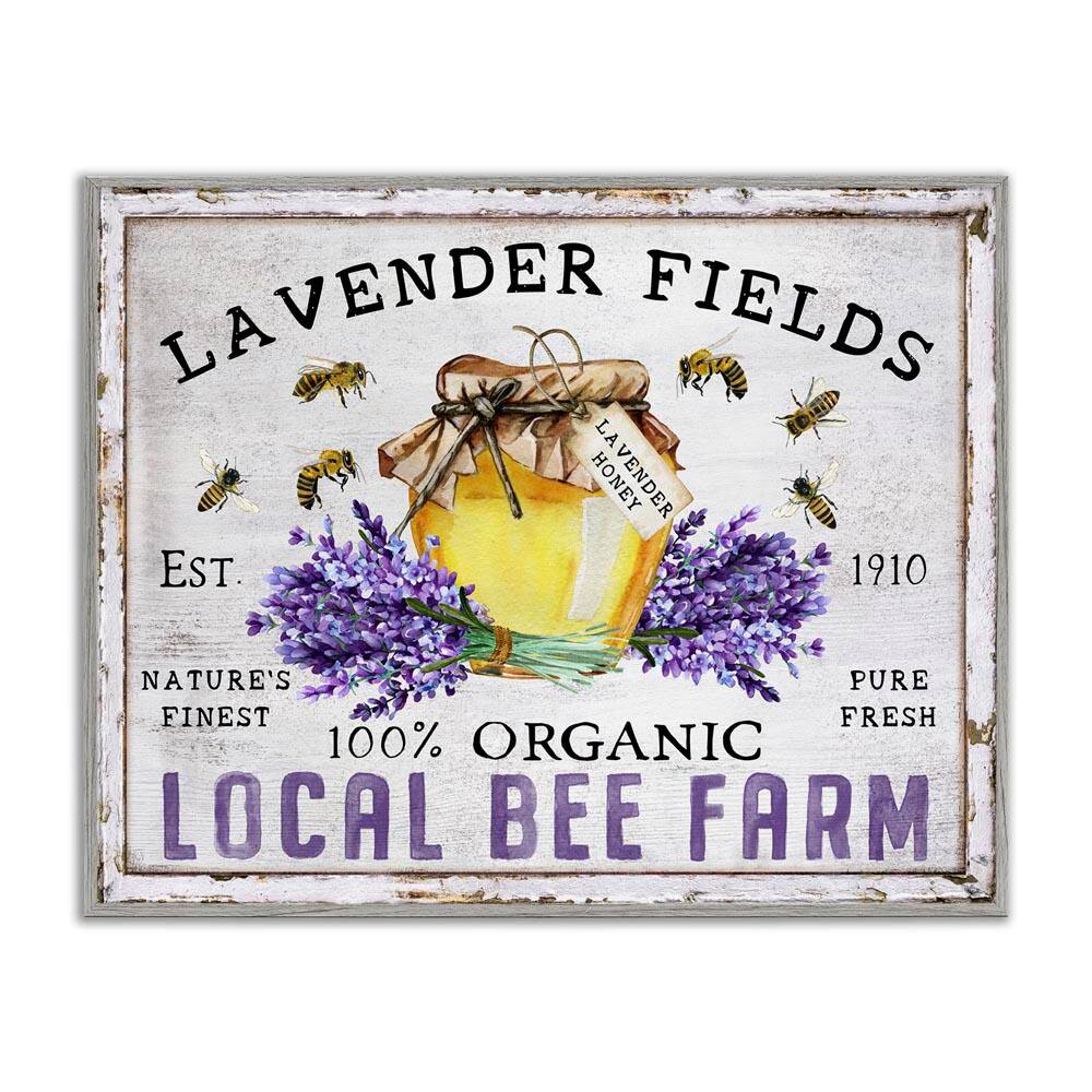 Stupell Industries Lavender Fields Bee Farm by Creatif Belle Gray ...