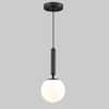CLAXY 40 Watt 1 Light Black Finished Shaded Pendant Light with Milk ...
