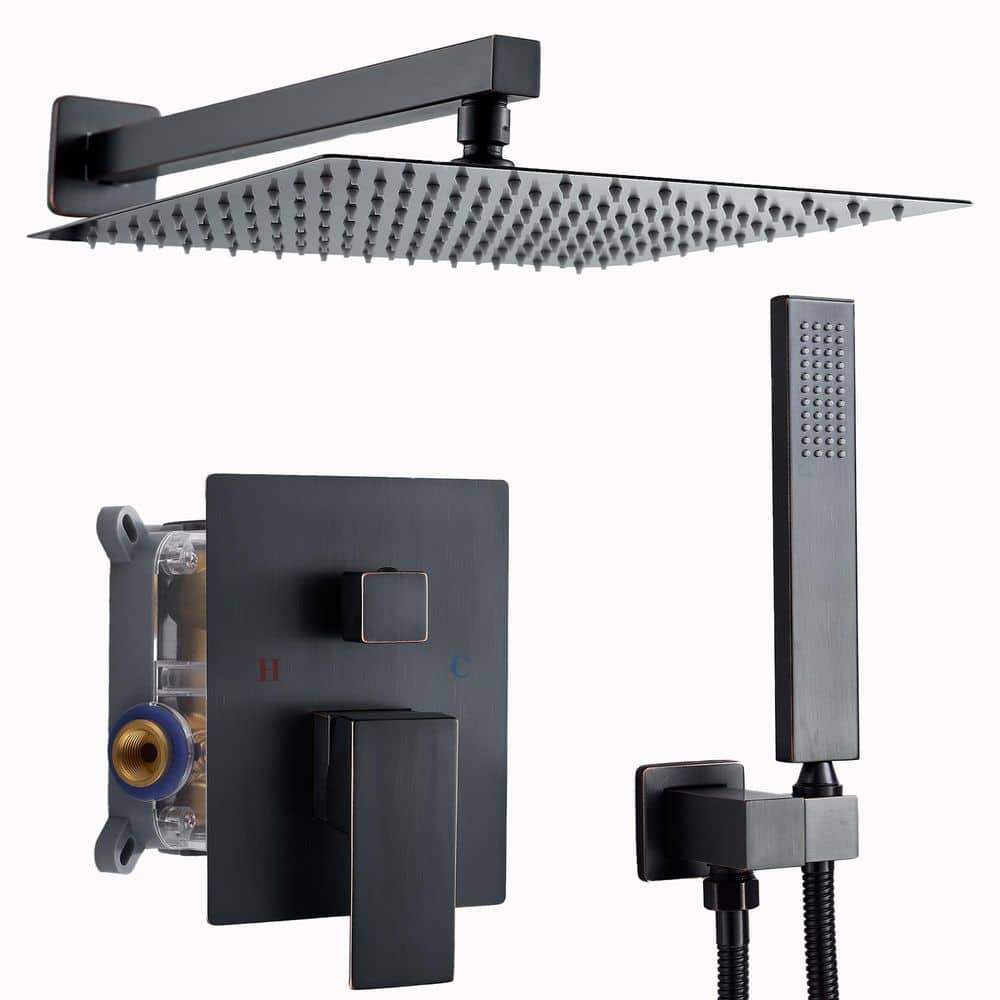 BYH build your home Rain Square Single Handle 1-Spray Shower Faucet 1.8 ...