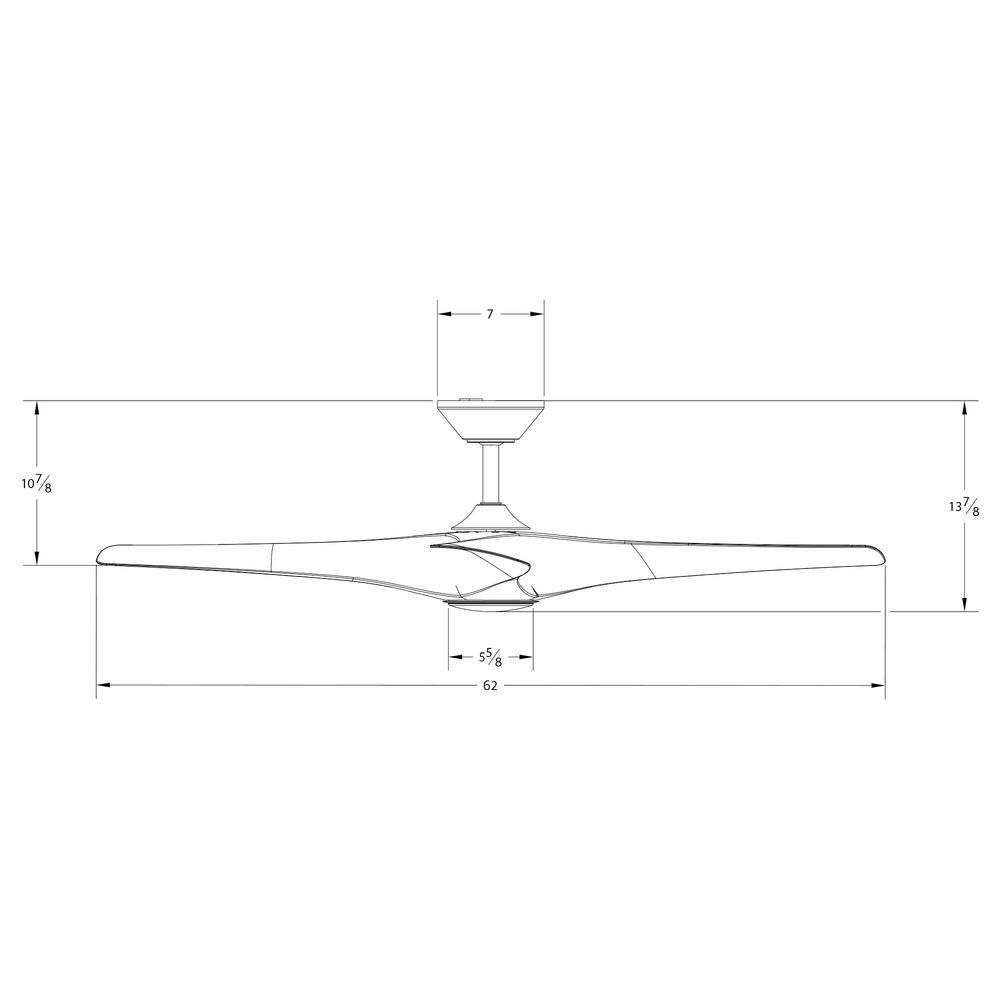 Buy Zephyr 62 in. Indoor/Outdoor Matte Black 3-Blade Smart Ceiling Fan ...