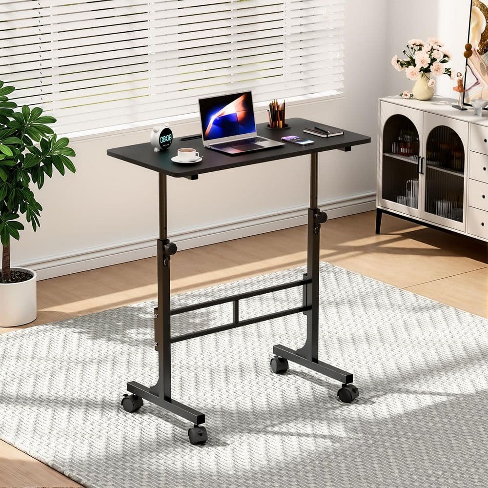 LACOO 31.5 in. Rectangular Black Standing Desk with Adjustable Height ...