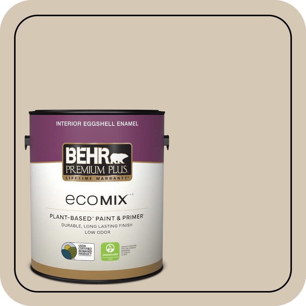 BEHR PREMIUM PLUS 1 gal. #MQ3-10 French Beige Eggshell Enamel EcoMix ...