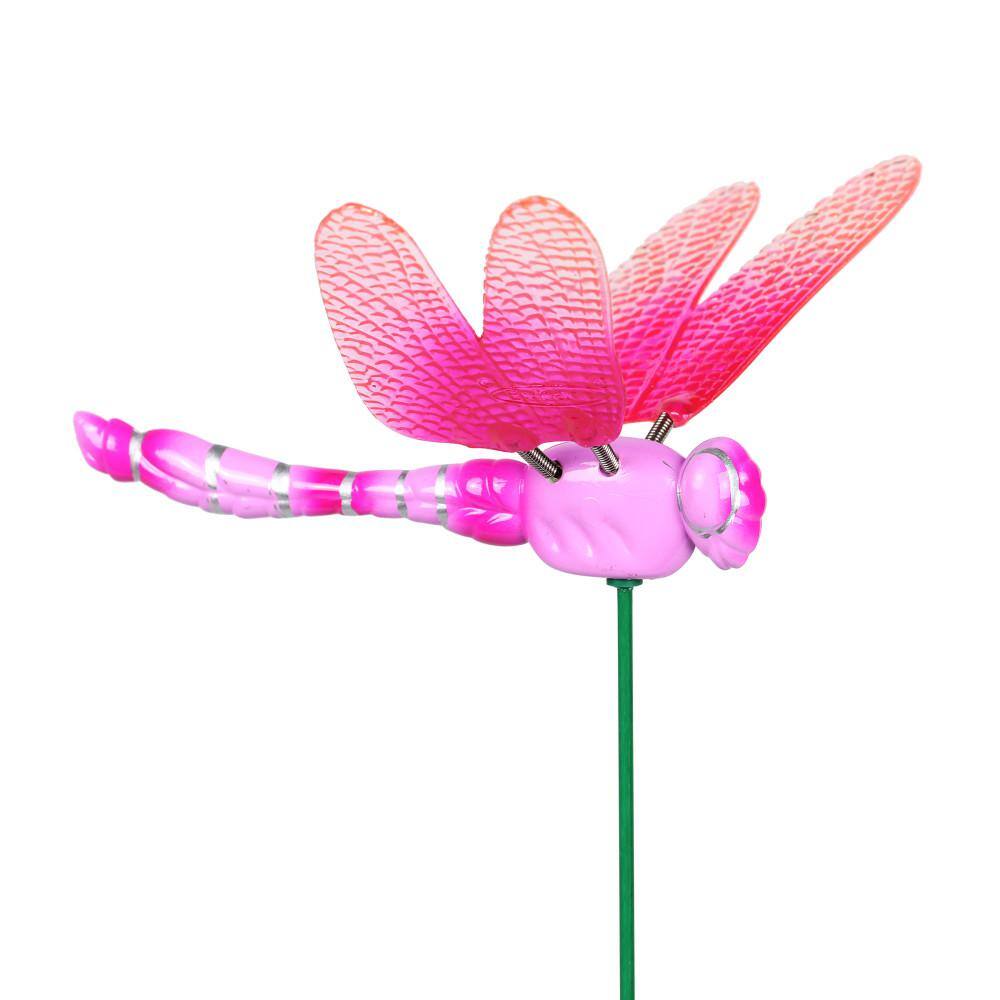Exhart WindyWing Dragonfly Ombre 1.28 ft. Pink Plastic Garden Stake ...