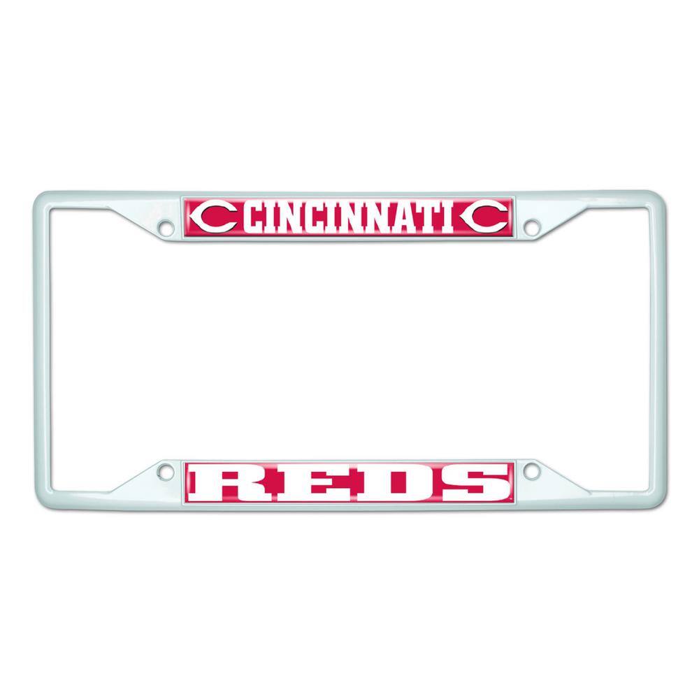 FANMATS Universal Fit MLB - Cincinnati Reds License Plate Frame - White ...