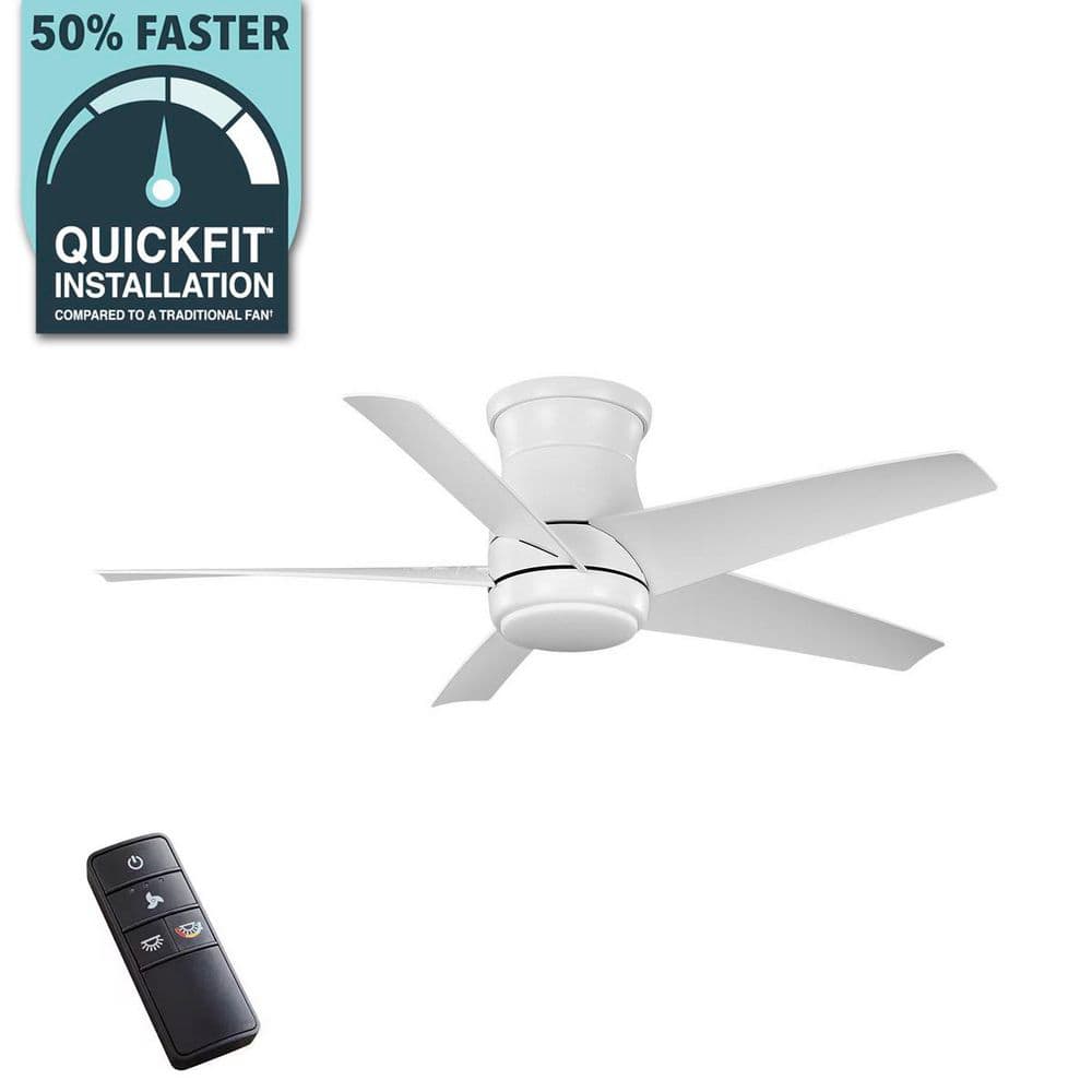 Hampton Bay Mena 44 in. White Color Changing Integrated LED Indoor ...