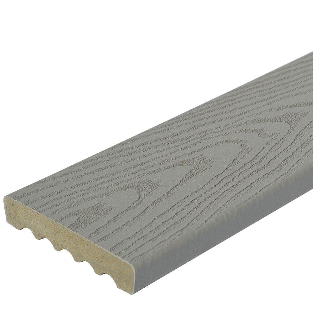 Veranda 1 in. x 6 in. x 12 ft. Gray Capped Composite Decking Board ...